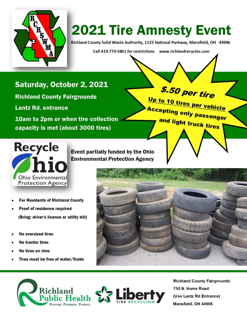 2021 Tire Amnesty flyer – Richland County Ohio Solid Waste Authority